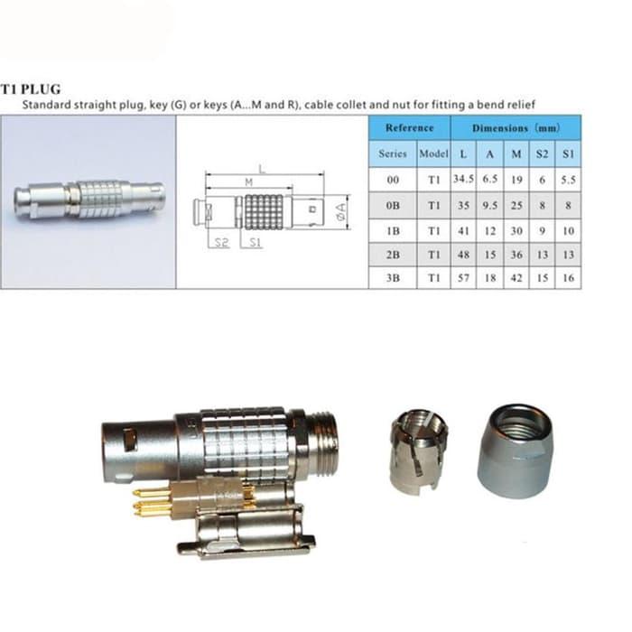 Jual LEMO 0B Connector 9 Pin Male Plug FGG.0B.309.CLAD 52Z Serial Plug ...