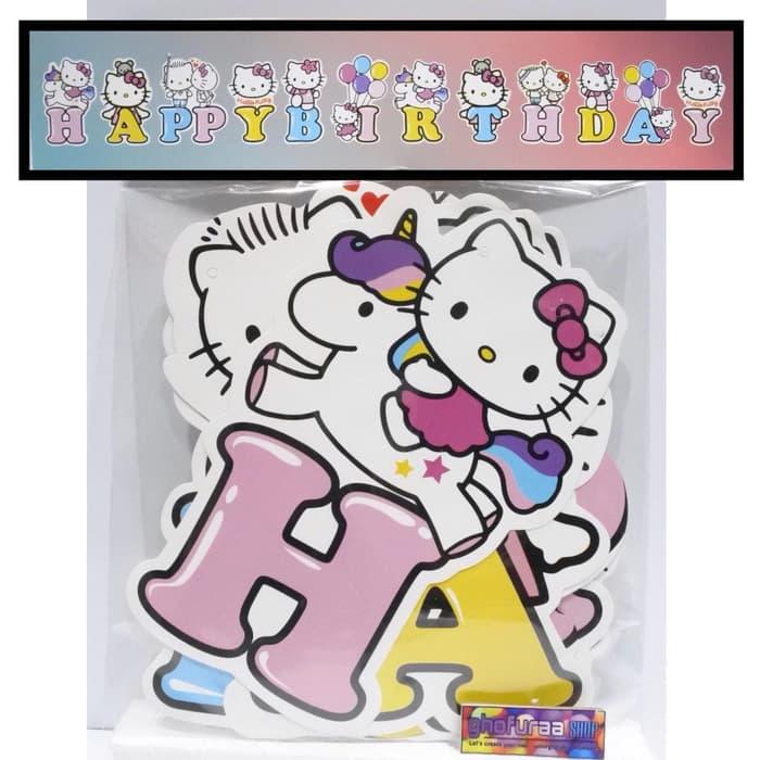 Jual Bunting Flag Happy Bithday Hello Kitty / Banner HBD Hello Kitty ...