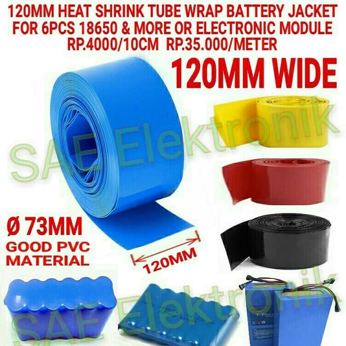 Jual 10CM 120MM HEAT SHRINK TUBE PVC JACKET BATTERY WRAP BATT 18650 ...