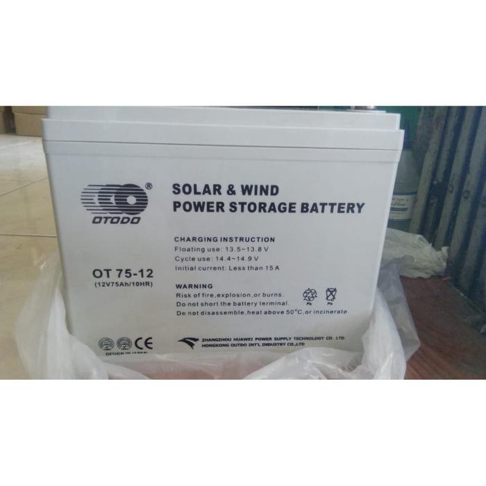 Jual aki kering VRLA OTODO 12v 75ah/Aki Solar Cell OT75-12 - Kota ...