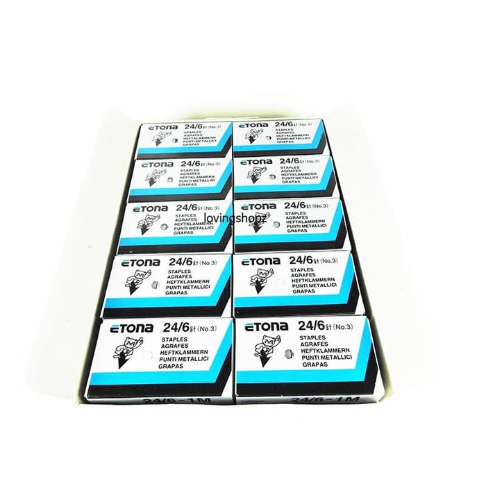 Jual Isi staples etona no. 3, isi stapler 24/ 6 1box - Jakarta Barat - Lovingshopz | Tokopedia
