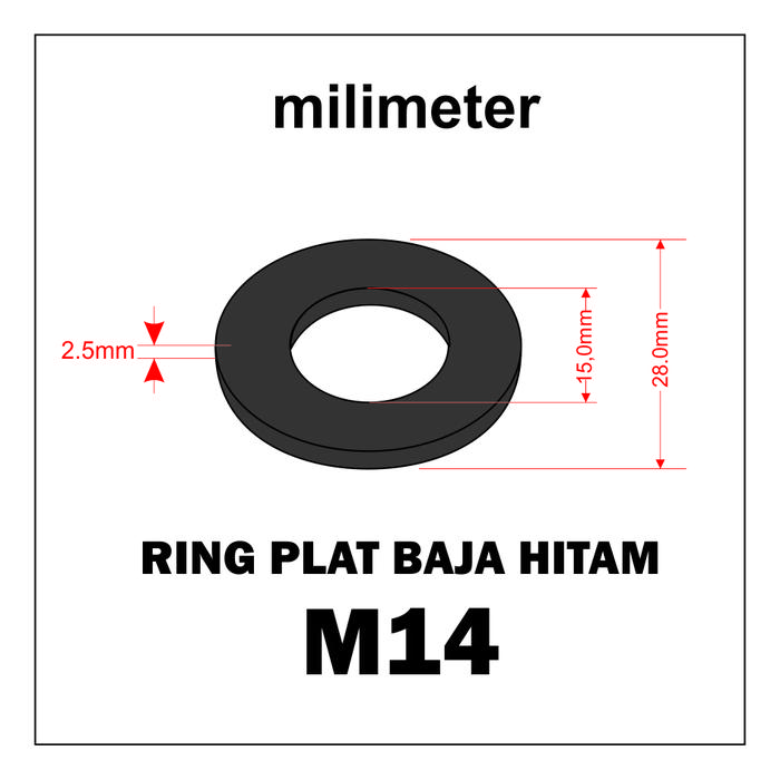 Jual Ring Plat Baja Hitam M14 - Plate Washer - Kota Bekasi - Gozel ...