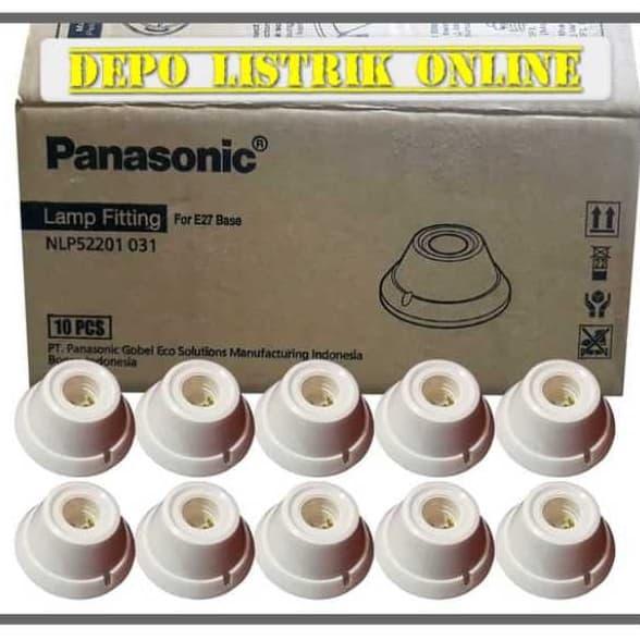 Jual Panasonic/fitting lampu/fiting/rumah lampu/fiting plafon e27 bulat ...