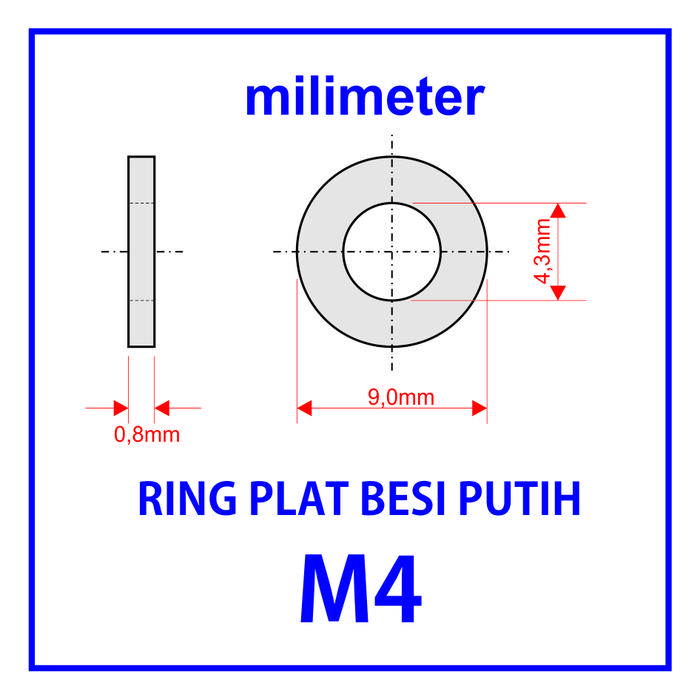 Jual Ring Plat Besi Putih M4 - Plate Washer - Bungkus isi 100pcs - Kota ...