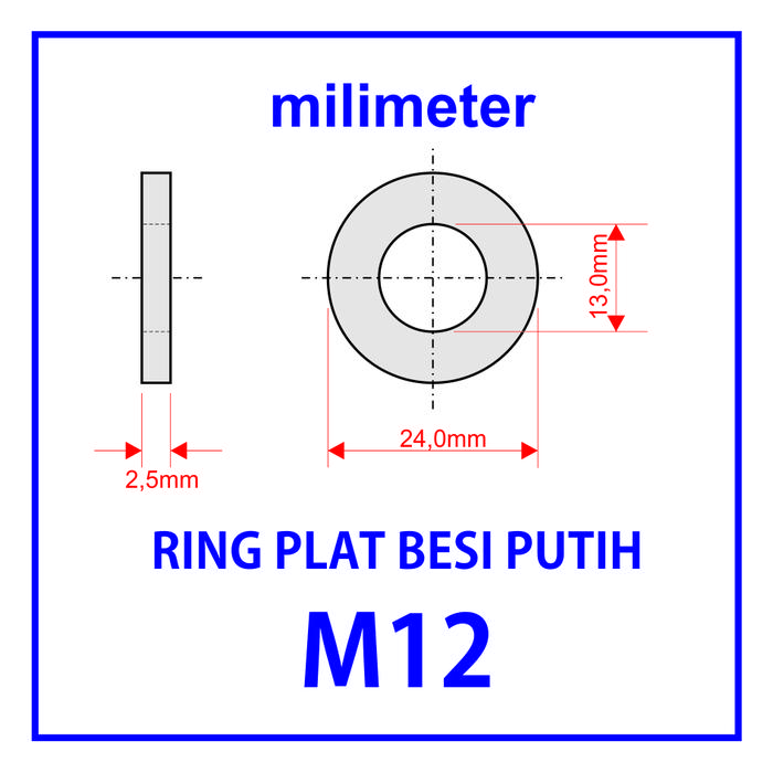 Jual Ring Plat Besi Putih M12 - Plate Washer - Kota Bekasi - Gozel ...