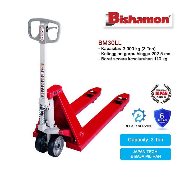 Jual Hand Pallet Truck/ Hand Stacker/ Hand Lift/ BISHAMON BM30LL (3 TON ...