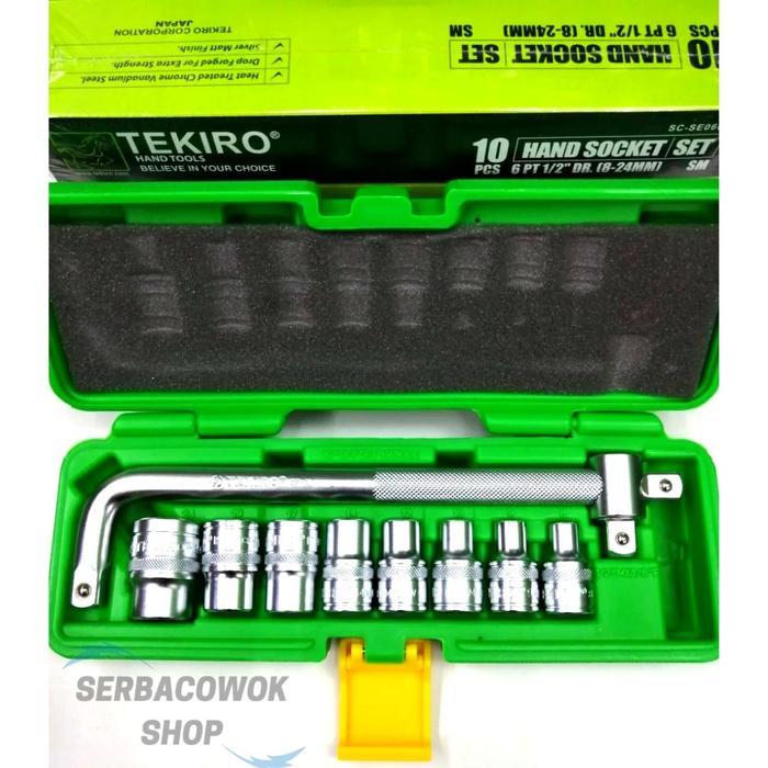 Jual Tekiro Kunci Sock Set 10 Pcs 1/2 Inch DR 6 PT 12 PT 8 - 24 MM Plastik - Jakarta Barat ...