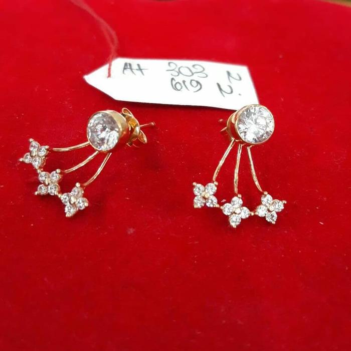 Jual At303N619N ANTING GIWANG KLIP PERMATA BUNGA MODEL LV BRANDED ...