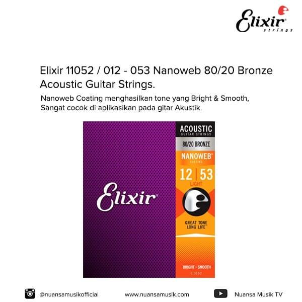 Jual Elixir 11052 / 012 - 053 Nanoweb Bronze Acoustic Guitar Strings ...
