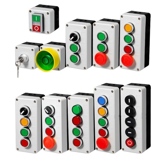 Jual Button Switch Control Box Plastic Handheld Self Starting Button ...