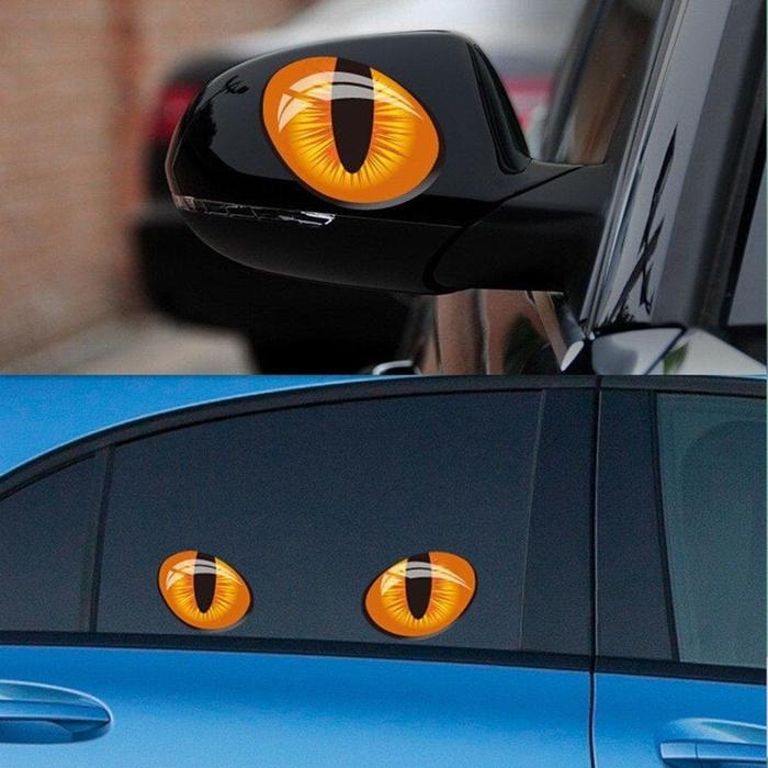 Jual Stiker Mobil 3 Dimensi - MATA KUCING - Vinyl Warna Orange ...