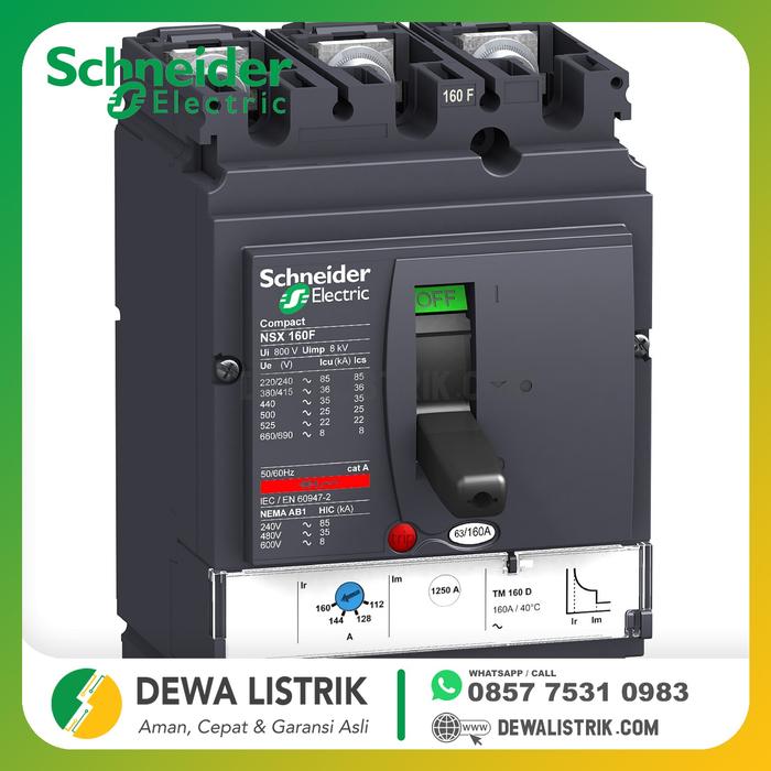 Jual [ LV430630 ] Schneider - NSX160F 36KA TM160D 3P - Jakarta Pusat ...