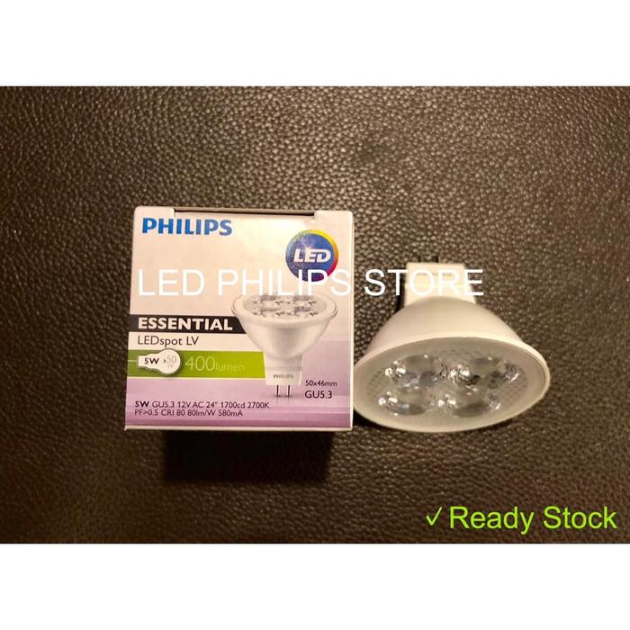 Jual LAMPU HALOGEN LED SPOT PHILIPS 12V TUSUK MR 16 MR16 5 WATT 5WATT 5 ...