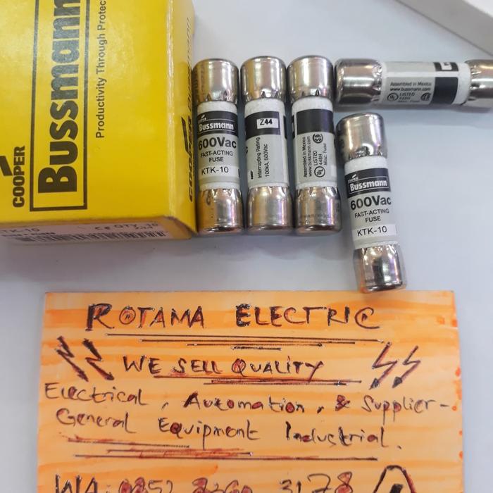 Jual KTK-10 10A 600V 100kA Fast - Acting Fuse Original Bussmann ...
