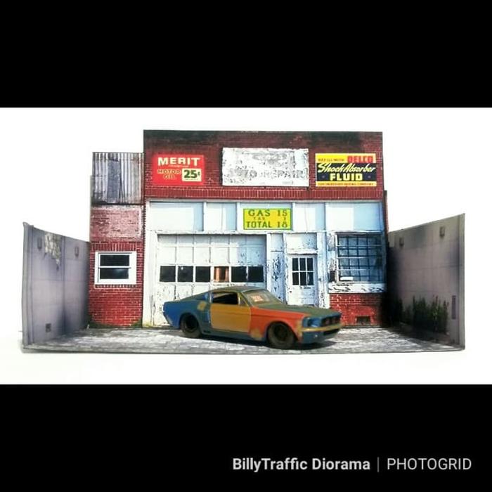 Jual The Old Garage Diorama papercraft skala 64 buat Pajangan miniatur ...