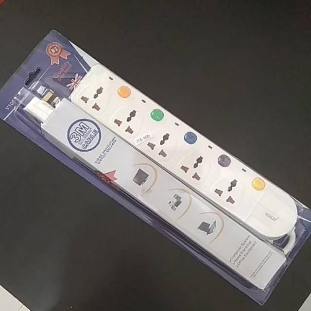 Jual Visalux V105E Kabel Extension 5 port 3 M Max 13A 250V 3250W - Kota ...