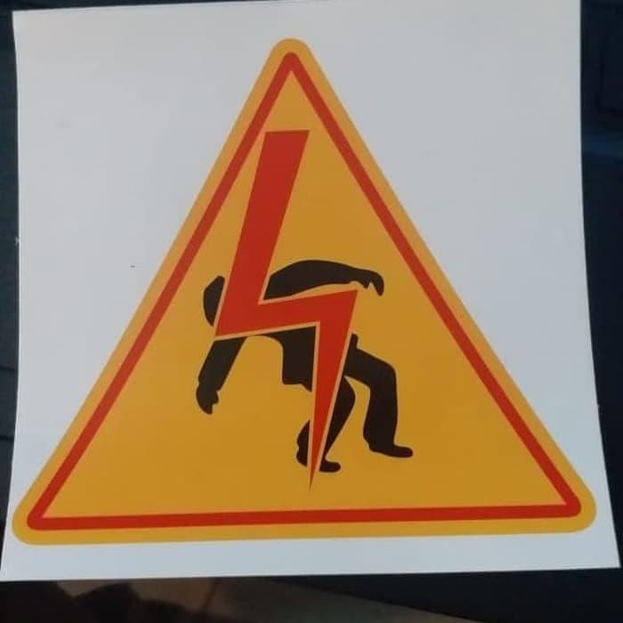 Jual SIGN LABEL STICKER K3 RAMBU AWAS BAHAYA LISTRIK. TEGANGAN TINGGI ...