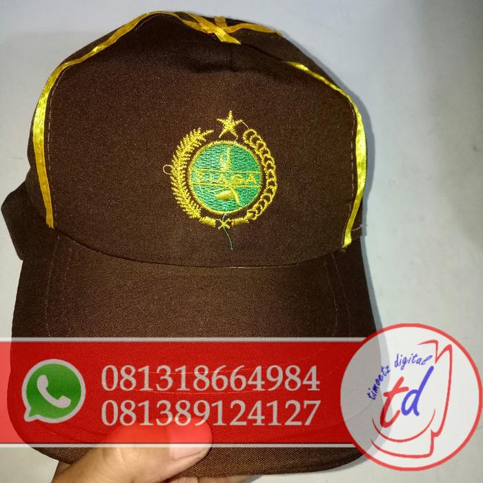 Jual Topi Pramuka Siaga Strip Kuning Bordir Putri / topi pramuka cewek ...