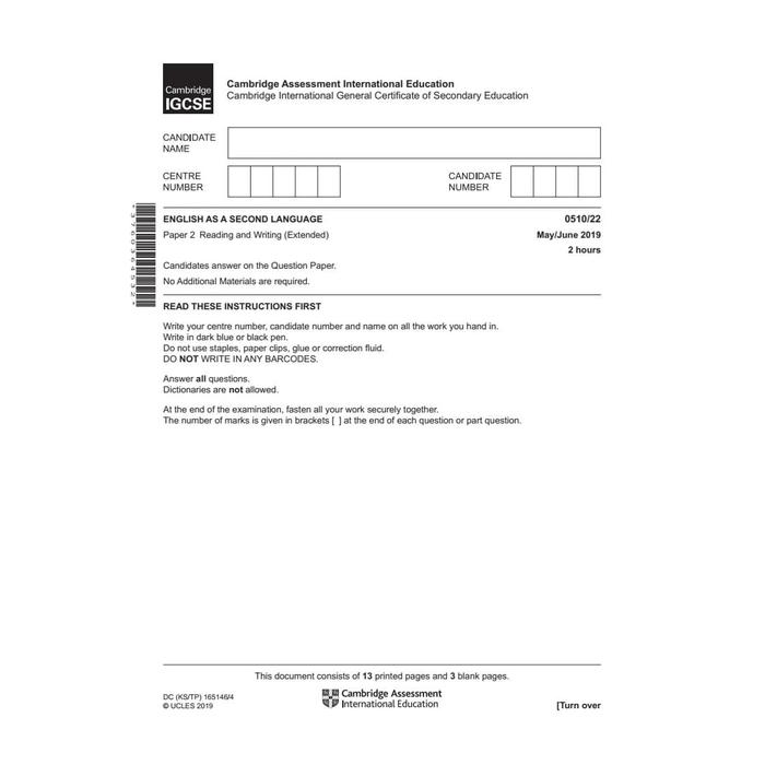 Jual IGCSE English 0510 extended May/Jun past papers mark schemes 2010 ...