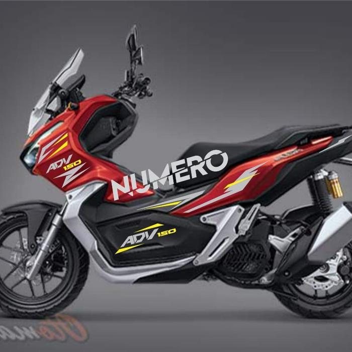 Jual Cutting Sticker Honda Adv 150 Stiker Striping Adv simple merah ...