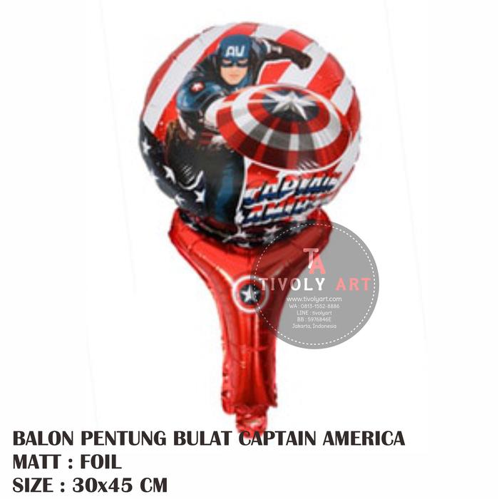 Jual Balon Pentung Bulat CAPTAIN AMERICA / Balon Tongkat / Balon ...