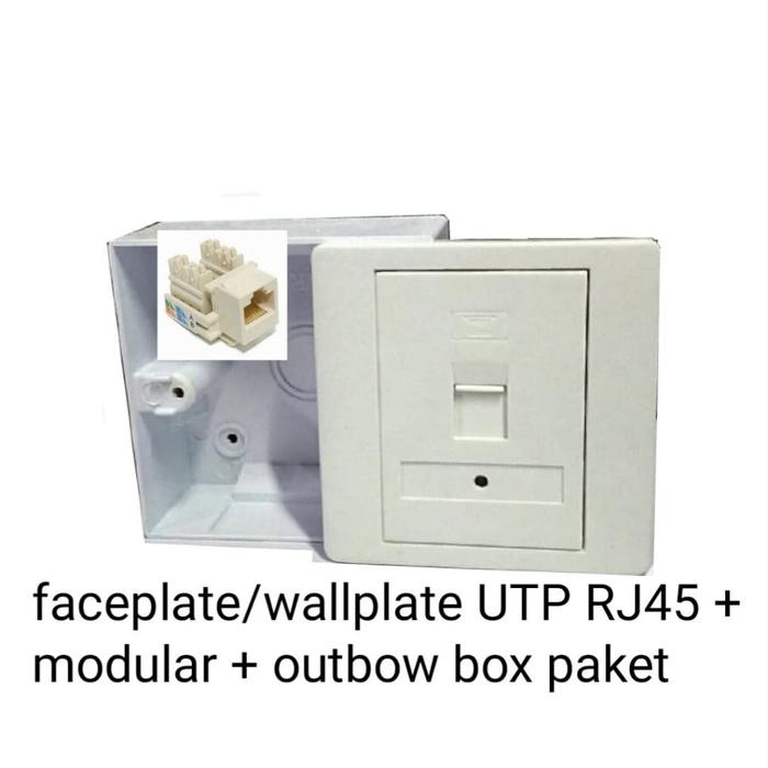 Jual FACE PLATE UTP+MODULAR+OUTBOW/OUTLET RJ45 UTP+MODULAR+OUTBOX ...