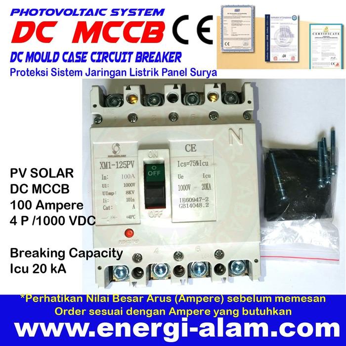Jual DC MCCB 100A / 4P 1000VDC - Mould Case Circuit Breaker PV Panel Surya - Kab. Bekasi ...