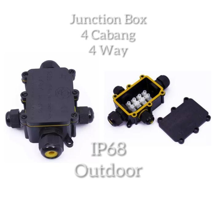 Jual Junction box sambungan waterproof cable kabel wire 4 ways cabang ...