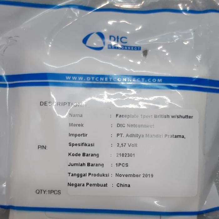 Jual DTC Faceplate 1 Hole - Jakarta Pusat - electric castle kenari ...