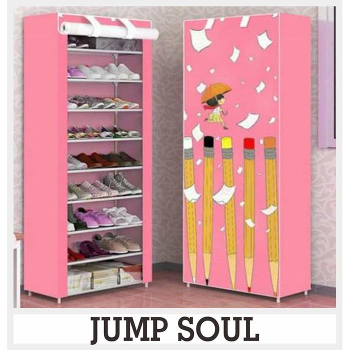 Jual Rak Sepatu Kain 10 Susun 9 Rangka - Shoes Organizer Rak Minimalis ...