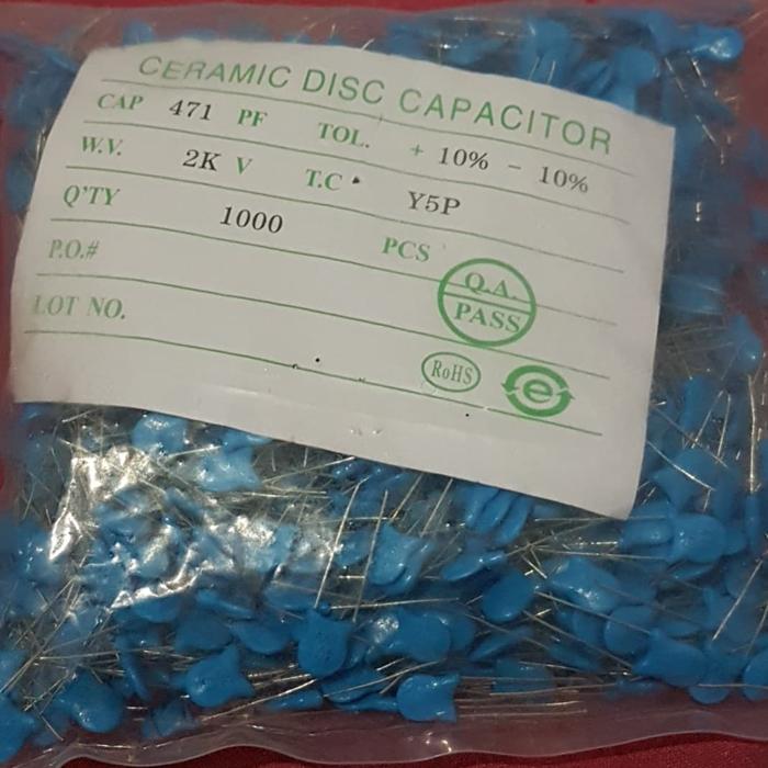 Jual CAPACITOR High Voltage KAPASITOR Tegangan Tinggi 2KV 470pF 471 ...