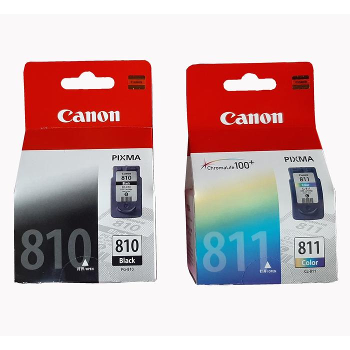 Jual Tinta Canon pixma 810 black + 811 Color catridge Original for ...