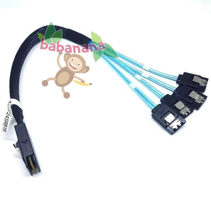 Jual Mini SAS 4i SFF-8087 36-Pin Male to 4 SATA Data Splitter Adapter ...