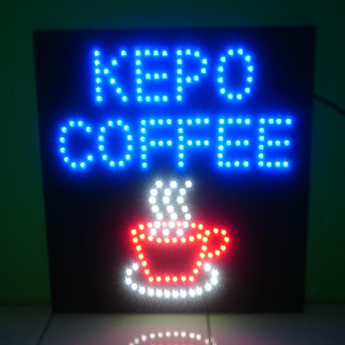 Jual Papan Tulisan Lampu LED SIGN Custom ~ KEPO COFFEE logo cangkir ...
