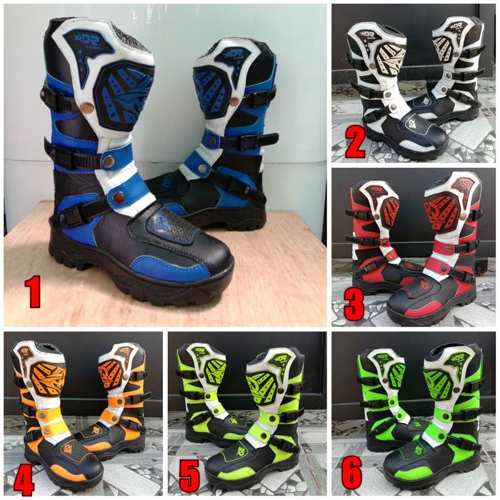 Jual Sepatu Cross anak trail cros offroad motocross merah hitam oren ...