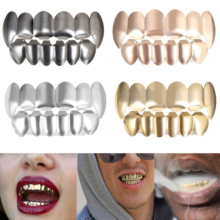 Jual DELTA Set Grillz Gigi Atas & Bawah Lapis Emas 14K Gaya Hip Hop ...