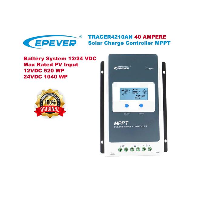 Jual EPEVER solar charge controller Real MPPT Tracer 4210AN 40A 40 Ampere - Kota Semarang ...