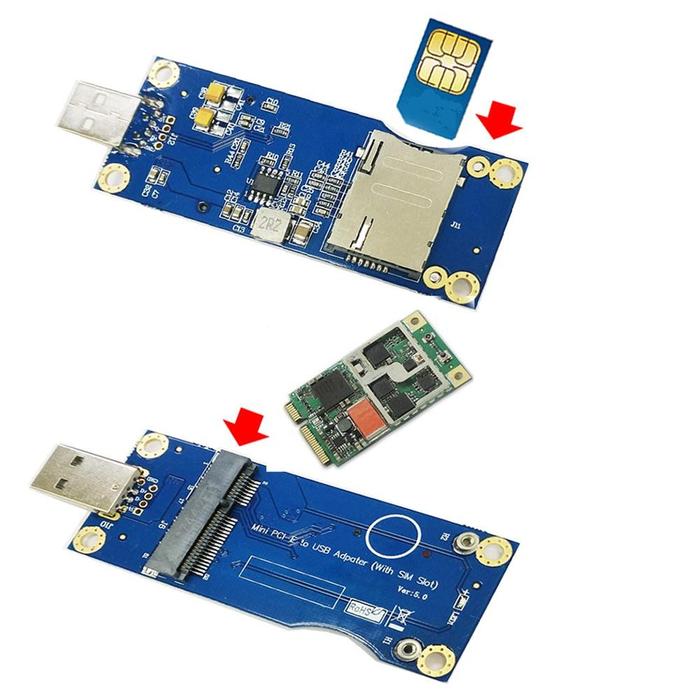 Jual Modul Adapter Card Mini PCI-E Wireless to USB dengan Slot SIM Card ...