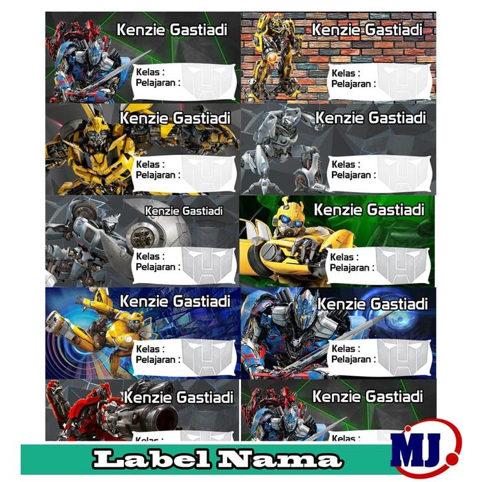 Jual Jual Label Nama Buku Pelajaran - Stiker Label Nama Tema ...