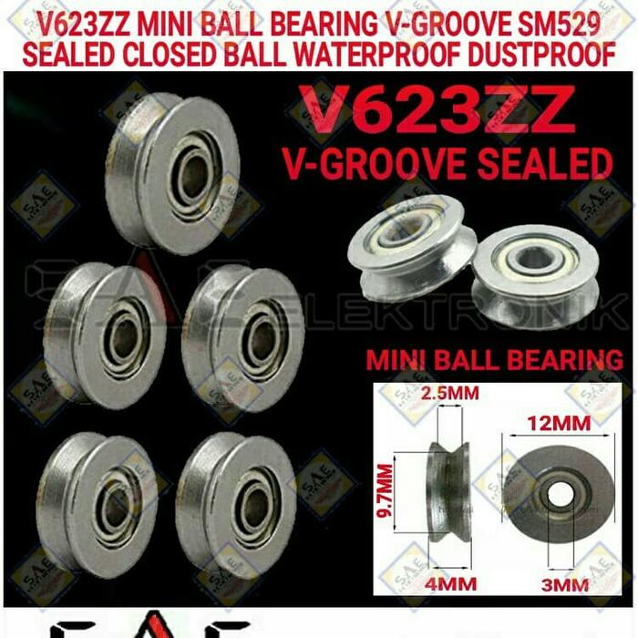 Jual V623ZZ BALL BEARING V GROOVE BEARING LAHER PULLEY GUIDE BELT 3D ...