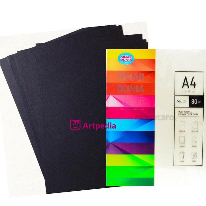 Jual Kertas HVS SPECTRA Hitam - A4 80gr origami paper art qulling ...