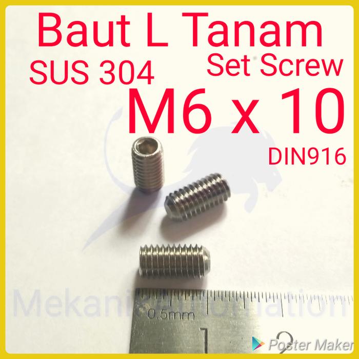 Jual Baut L Tanam M6 x 10 SUS304 - Jakarta Timur - Mekanikautomation | Tokopedia