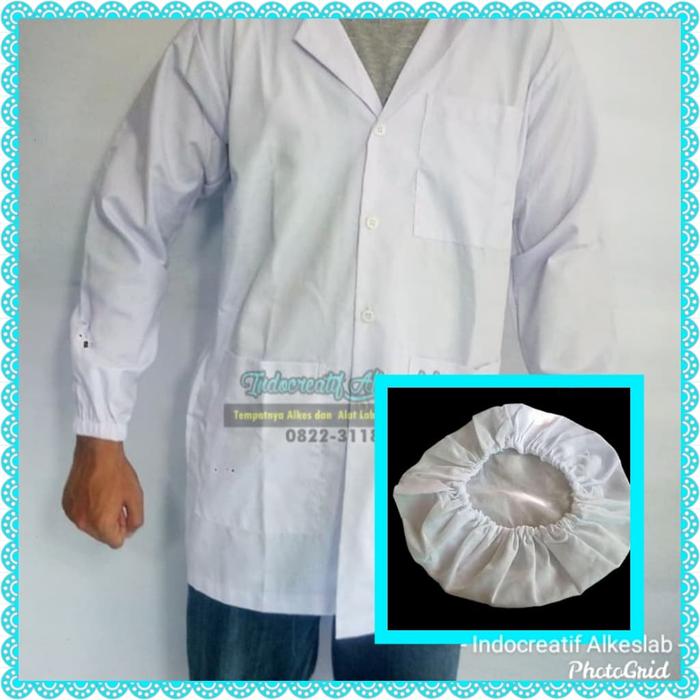 Jual Jas Lab Baju Karyawan Bagian Produksi Plus Topi dan masker - Kota ...