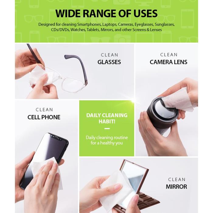 Jual Ringke Gadget Camera Screen Lens Cleaning Wipe Pembersih Layar Hp ...