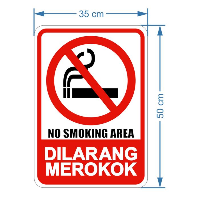 Jual RAMBU DILARANG MEROKOK NO SMOKING AREA SIGN Plat Aluminium 35x50cm ...