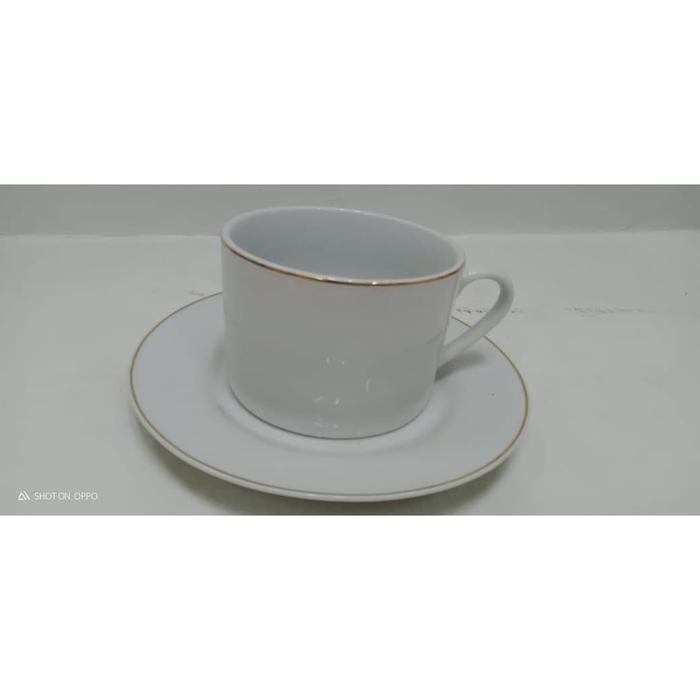 Jual (6 Pcs) Cangkir Set Hw (lis Emas) I Cup And Saucer I Tea Set Hw ...