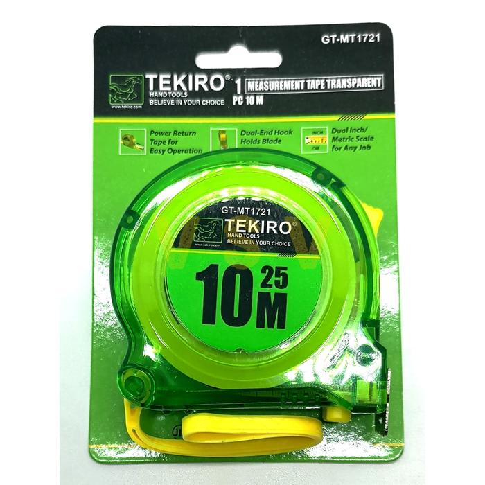 Jual Tekiro Meteran 10m transparan / measuring tape 10m transparan ...