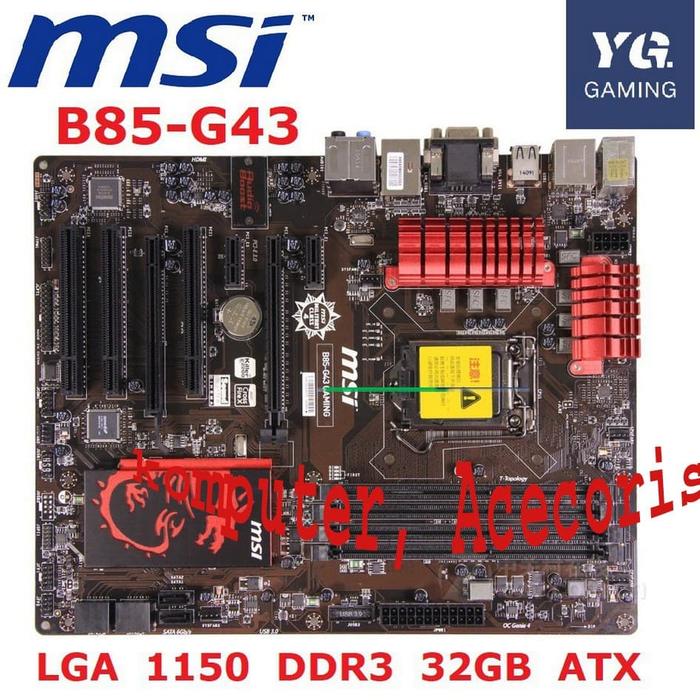 Jual Motherboard MSI B85 G43 Gaming LGA 1150 DDR3 32GB untuk Motherboard De - Jakarta Utara ...