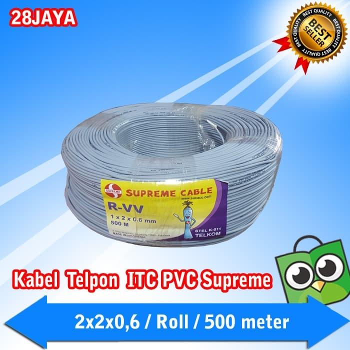 Jual Kabel Telepon Indoor Supreme ITC 2x2x0.6 / Roll / 500 Meter ...