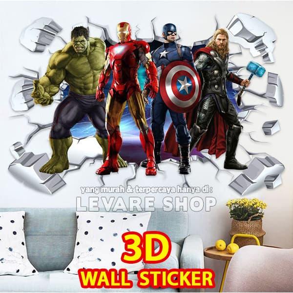 Jual Avengers 3D Wall Sticker Tembok Stiker Captain America IronMan ...